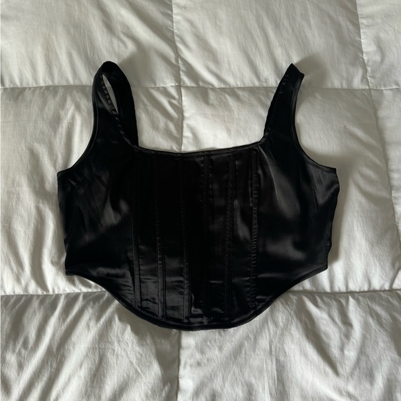 Missguided | Tops | Missguided Black Satin Corset Top | Poshmark